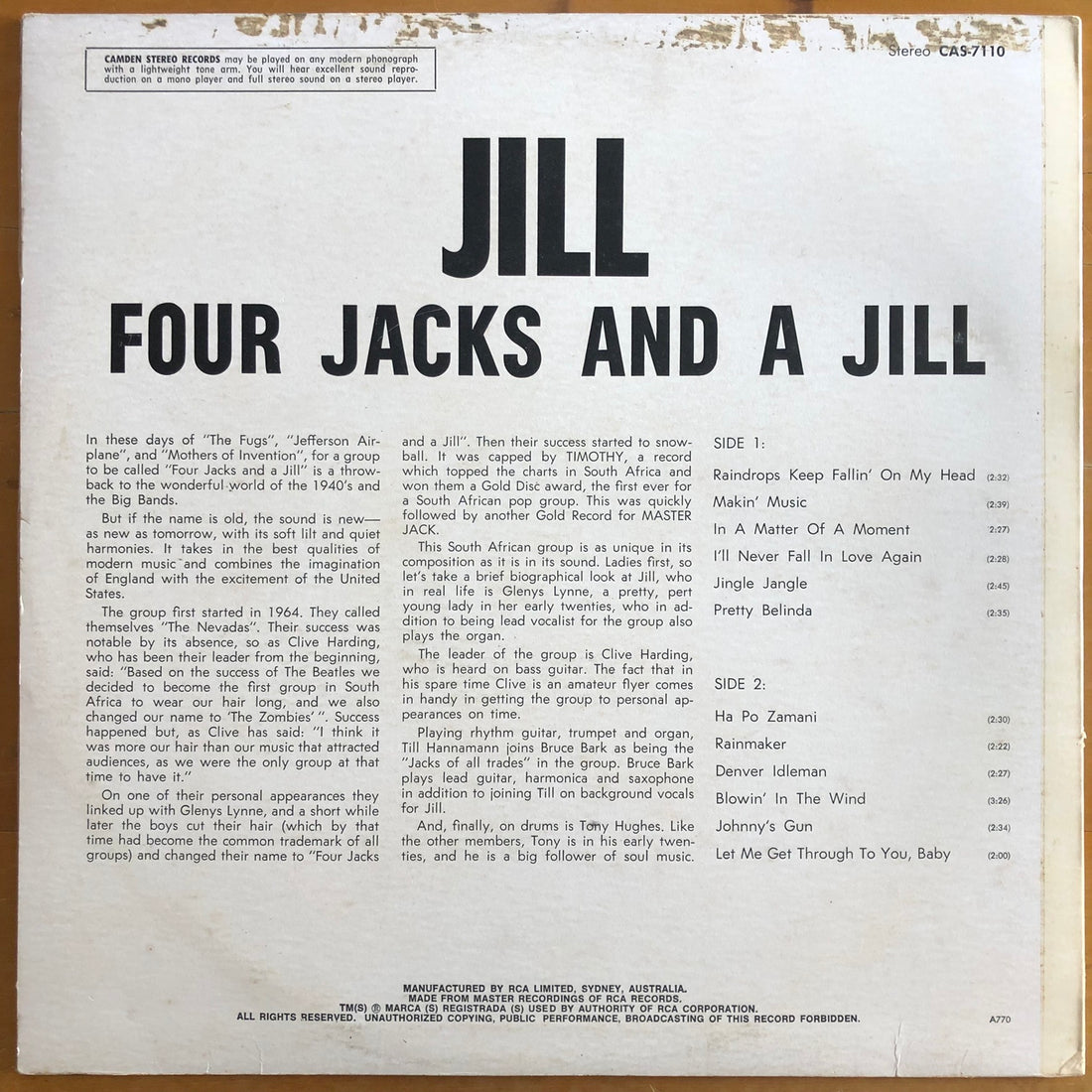 Four Jacks And A Jill - Jill – Suffragette Records